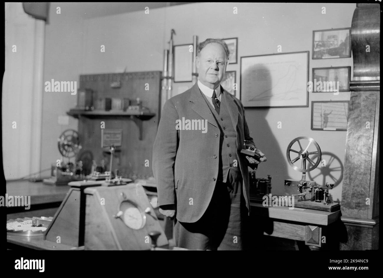 Engineer Ivan Bodstedt in the Telegra room at the Railway Museum Stock ...
