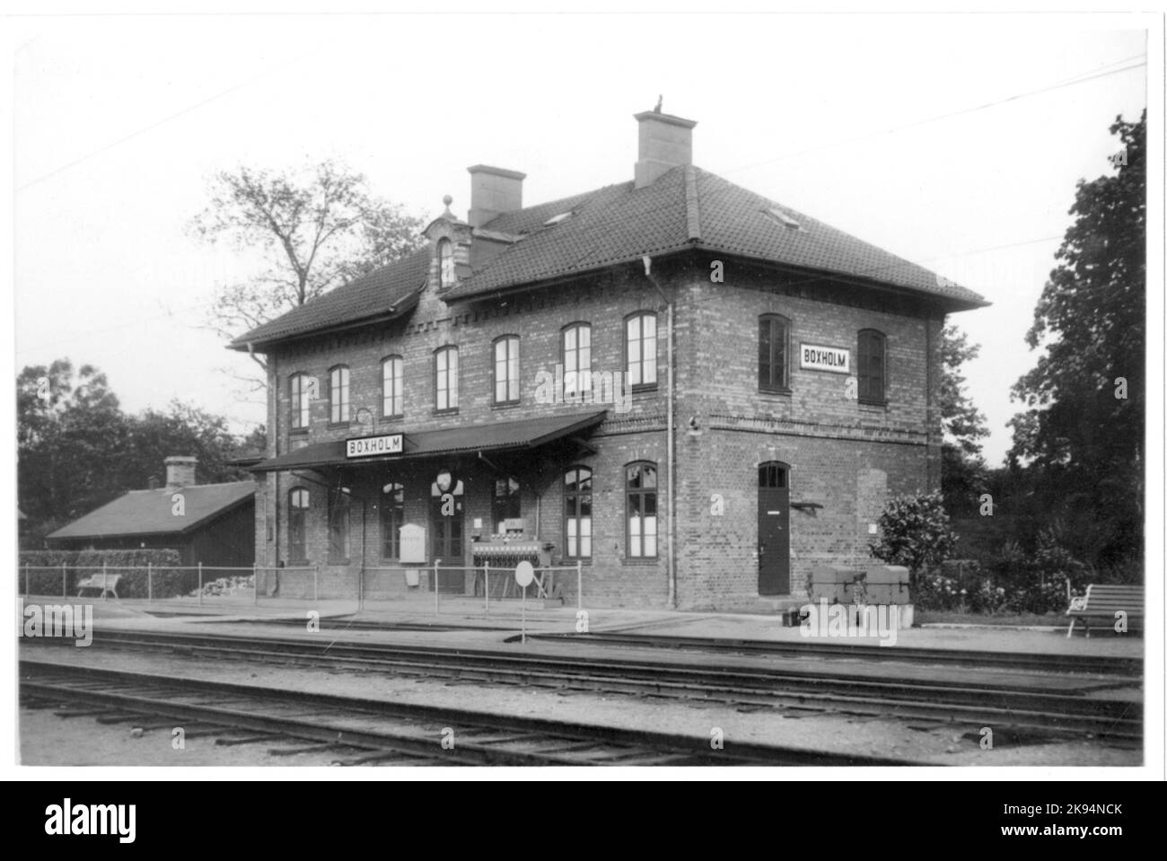 Boxholm station in the 1940s Stock Photo - Alamy