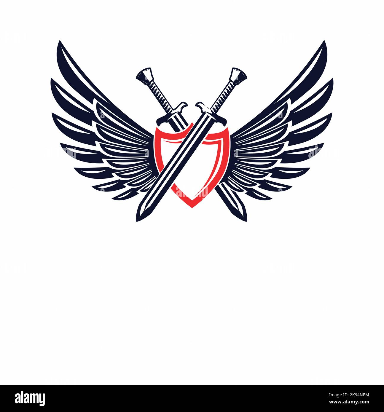 A creative logo of swords with wings on a white background Stock Vector ...