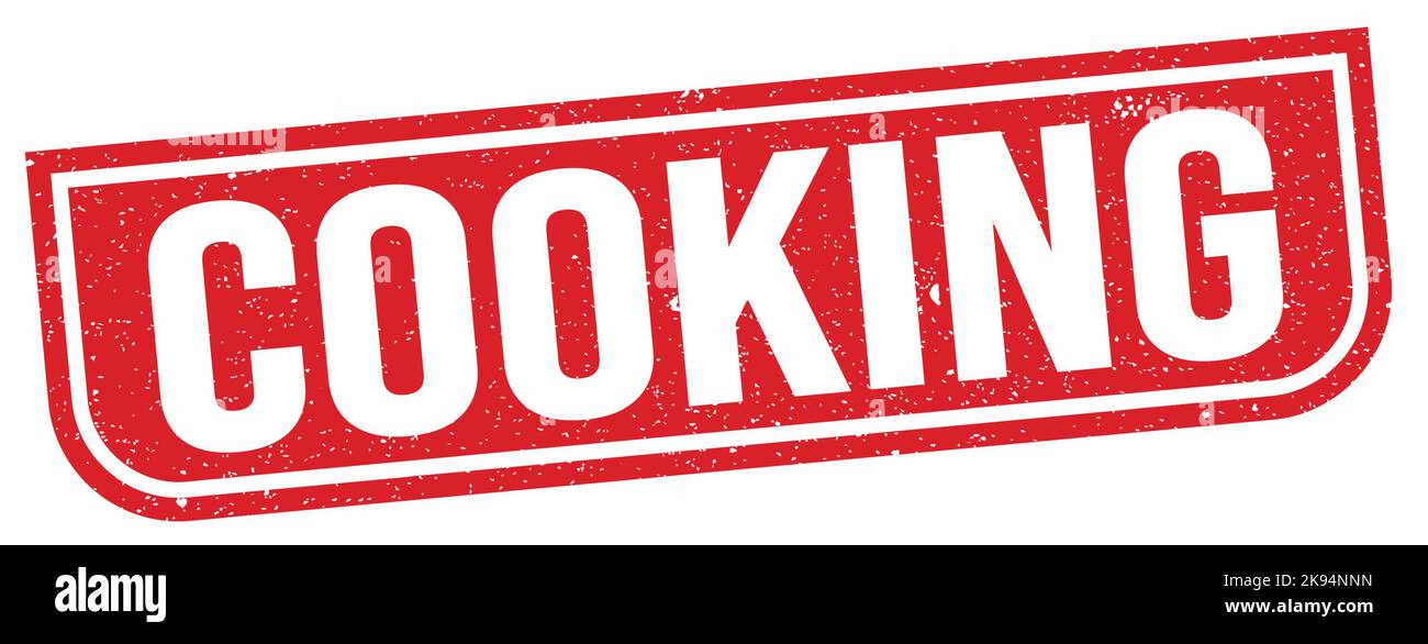 COOKING text written on red grungy stamp sign Stock Photo - Alamy