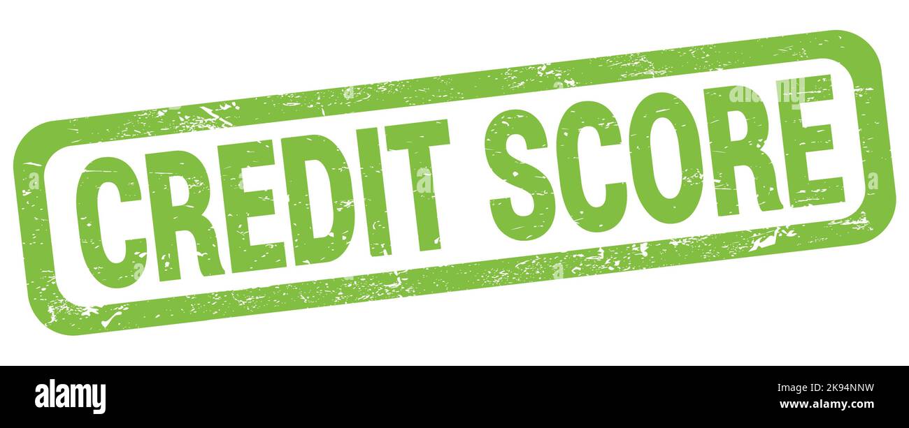 CREDIT SCORE text written on green rectangle stamp sign Stock Photo - Alamy