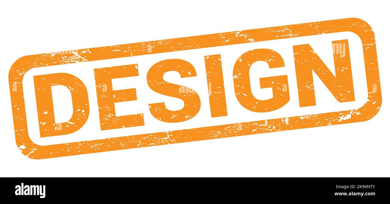 DESIGN text written on orange rectangle stamp sign Stock Photo - Alamy