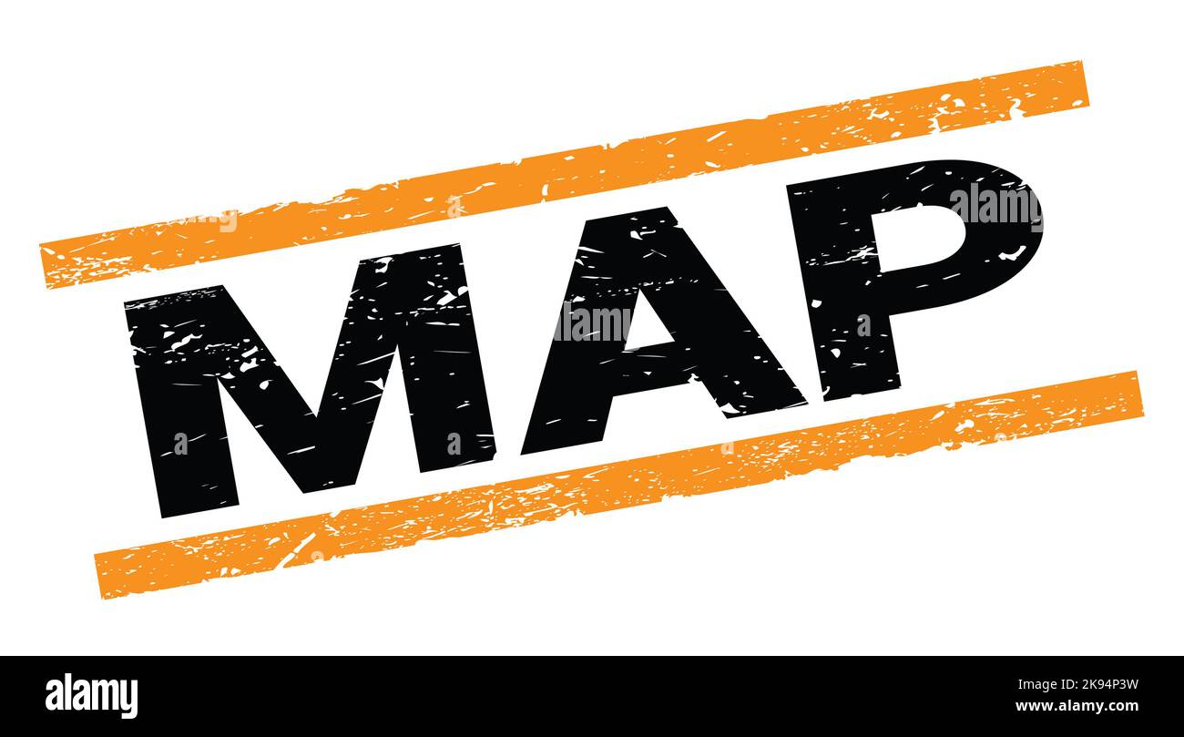 MAP text written on orange rectangle stamp sign Stock Photo - Alamy