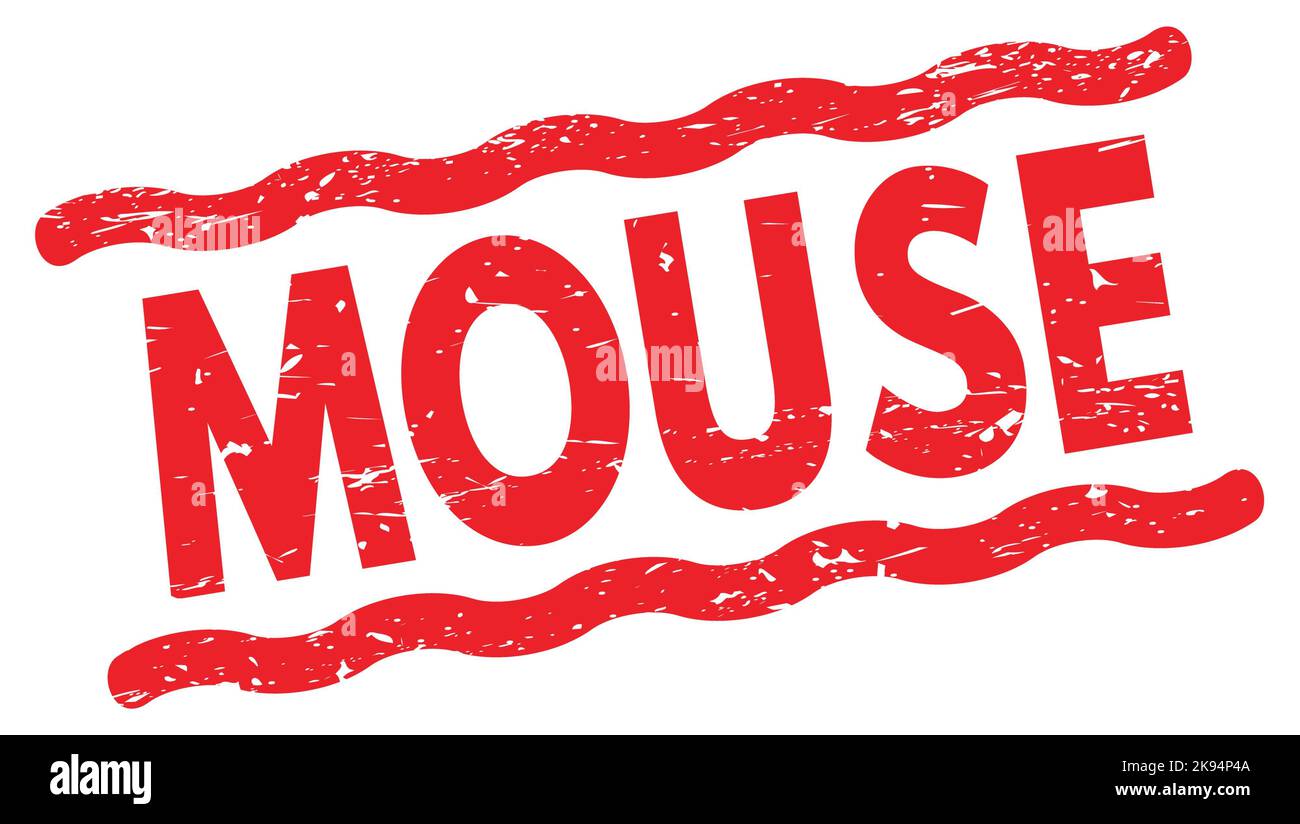 MOUSE text written on red lines stamp sign Stock Photo - Alamy