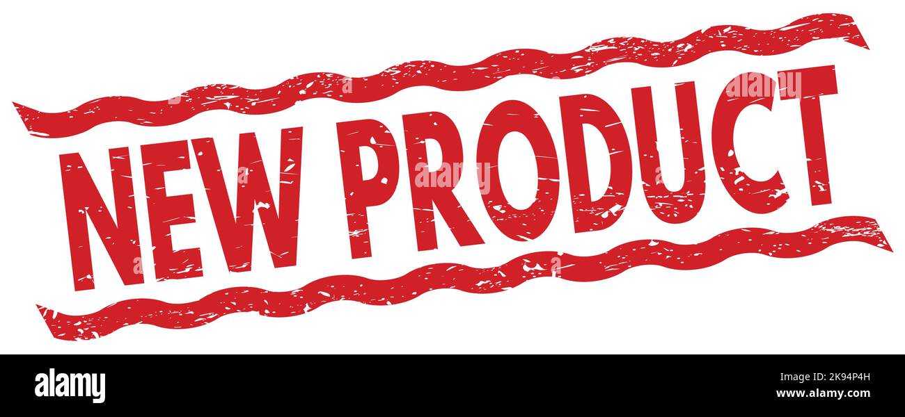 NEW PRODUCT text written on red lines stamp sign Stock Photo - Alamy