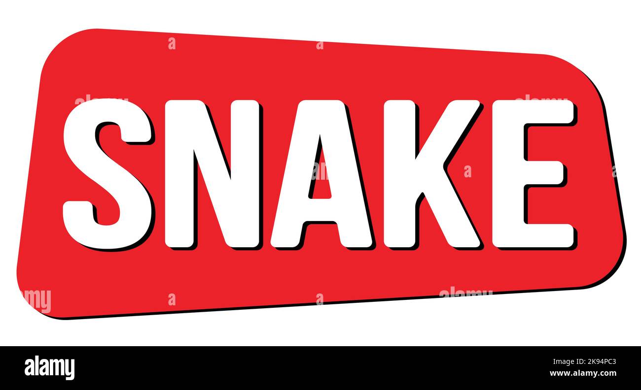 SNAKE text written on red trapeze stamp sign Stock Photo - Alamy