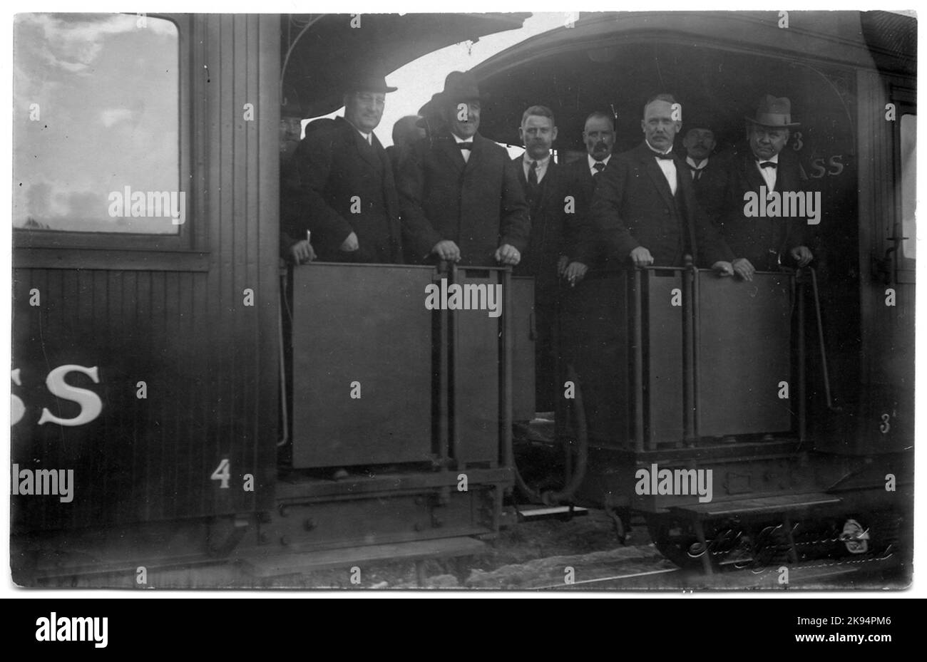 Inauguration of Vimmerby - Ydre Railway. The railway board on board the ...