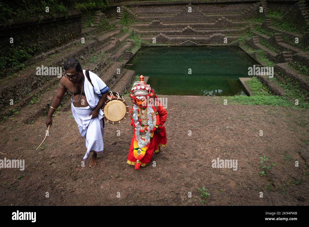 Beautiful temple fresh water ponds from Kerala Stock Photo - Alamy
