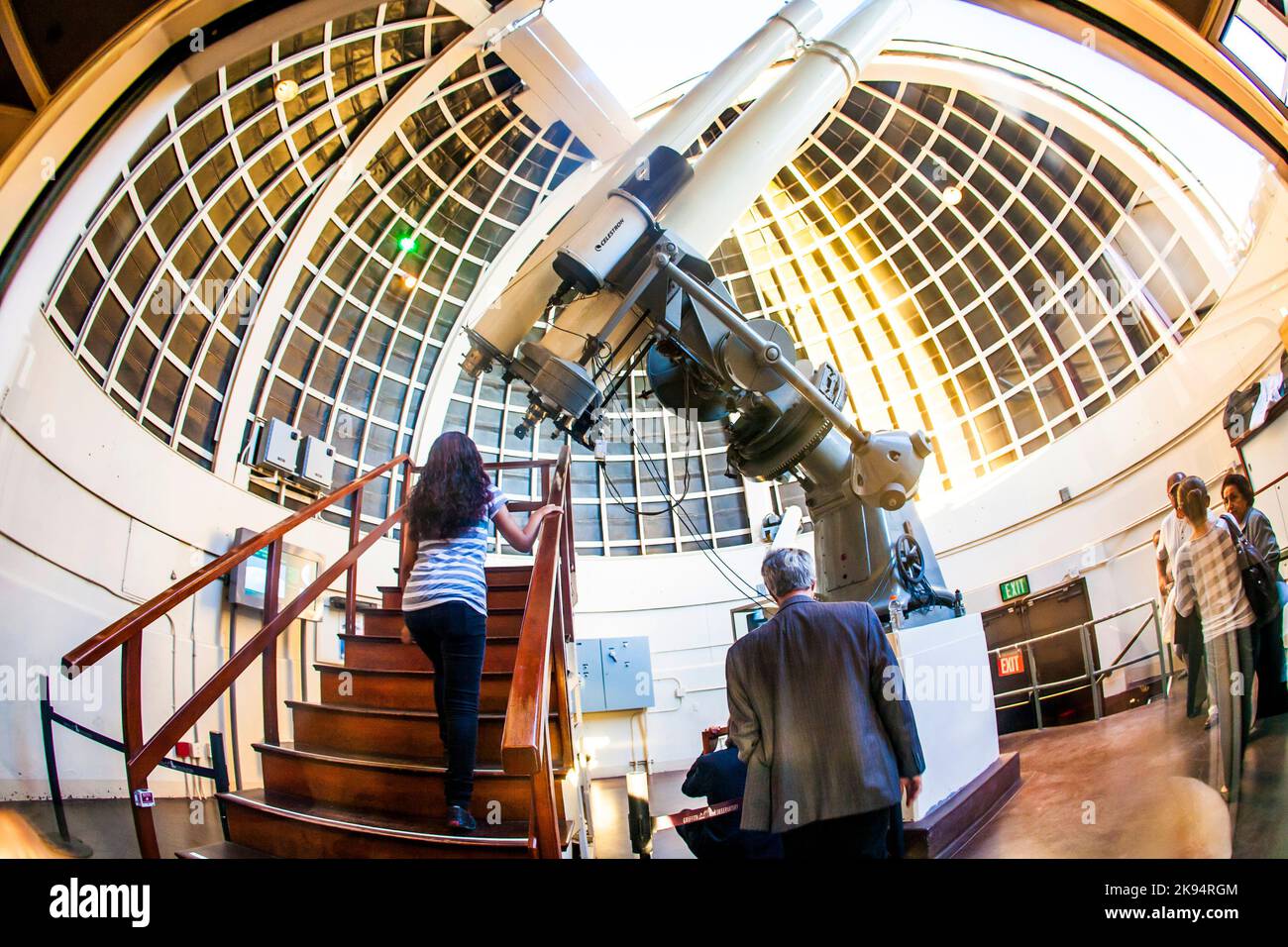 LOS ANGELES, USA - June 10, 2012: Zeiss telescope at the Griffith ...