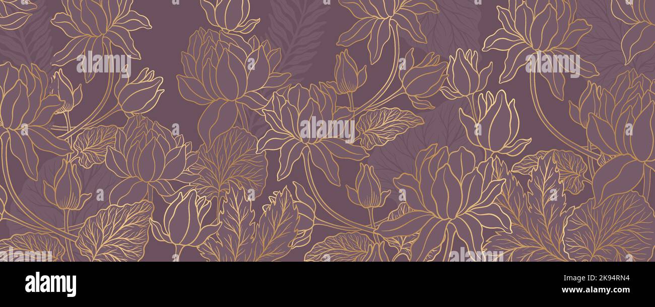 Lotus flower outline hnd drawn style. Asian national symbol plant ...