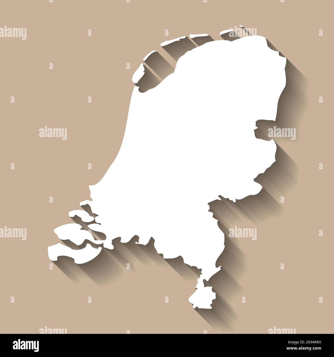 Netherlands vector country map silhouette Stock Vector Image & Art - Alamy