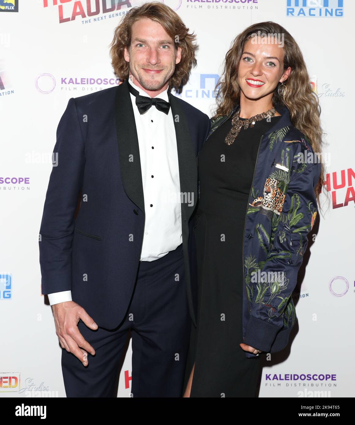 Freddie Hunt and Aimee Watts attend the World Premiere of Hunt vs Lauda ...