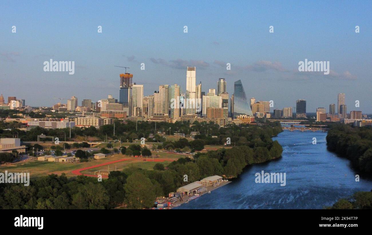 Aerial panoramic skyline austin hi-res stock photography and images - Alamy