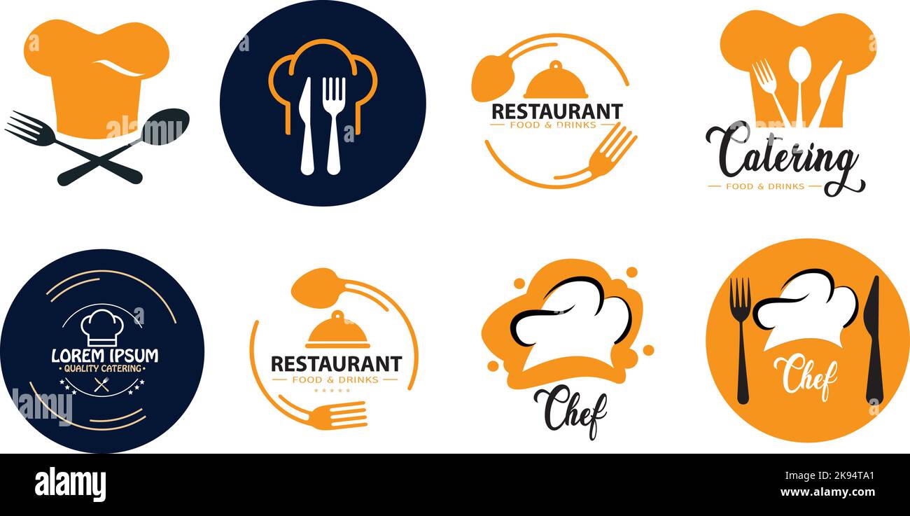 The restaurant service logo set Stock Vector Image & Art - Alamy