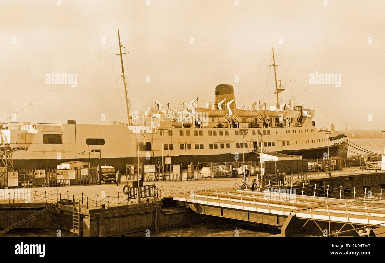 Vintage Liverpool, 1969, The Isle of Man ferry docked at the Pier Head ...