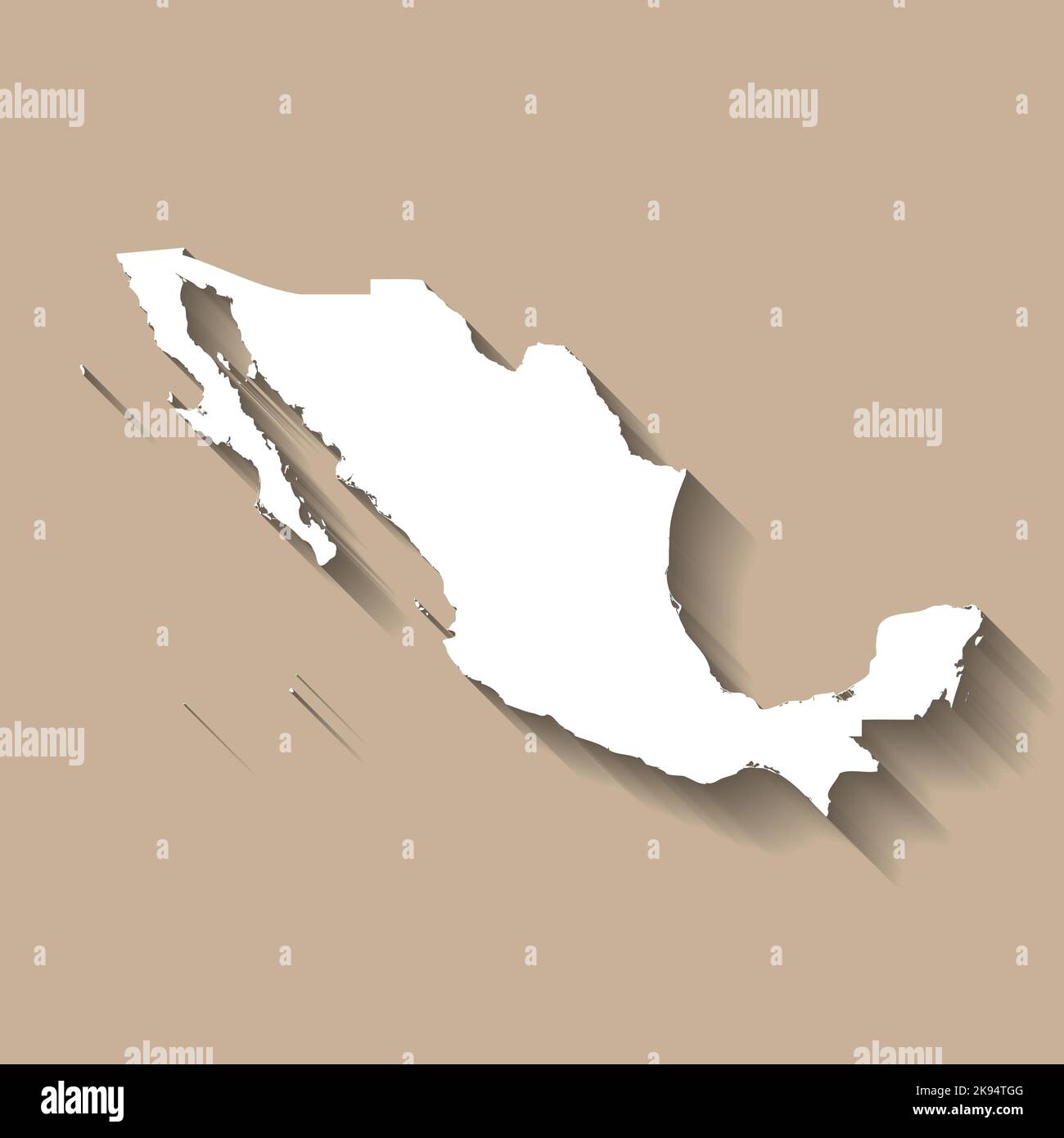 Mexico vector country map silhouette Stock Vector Image & Art - Alamy