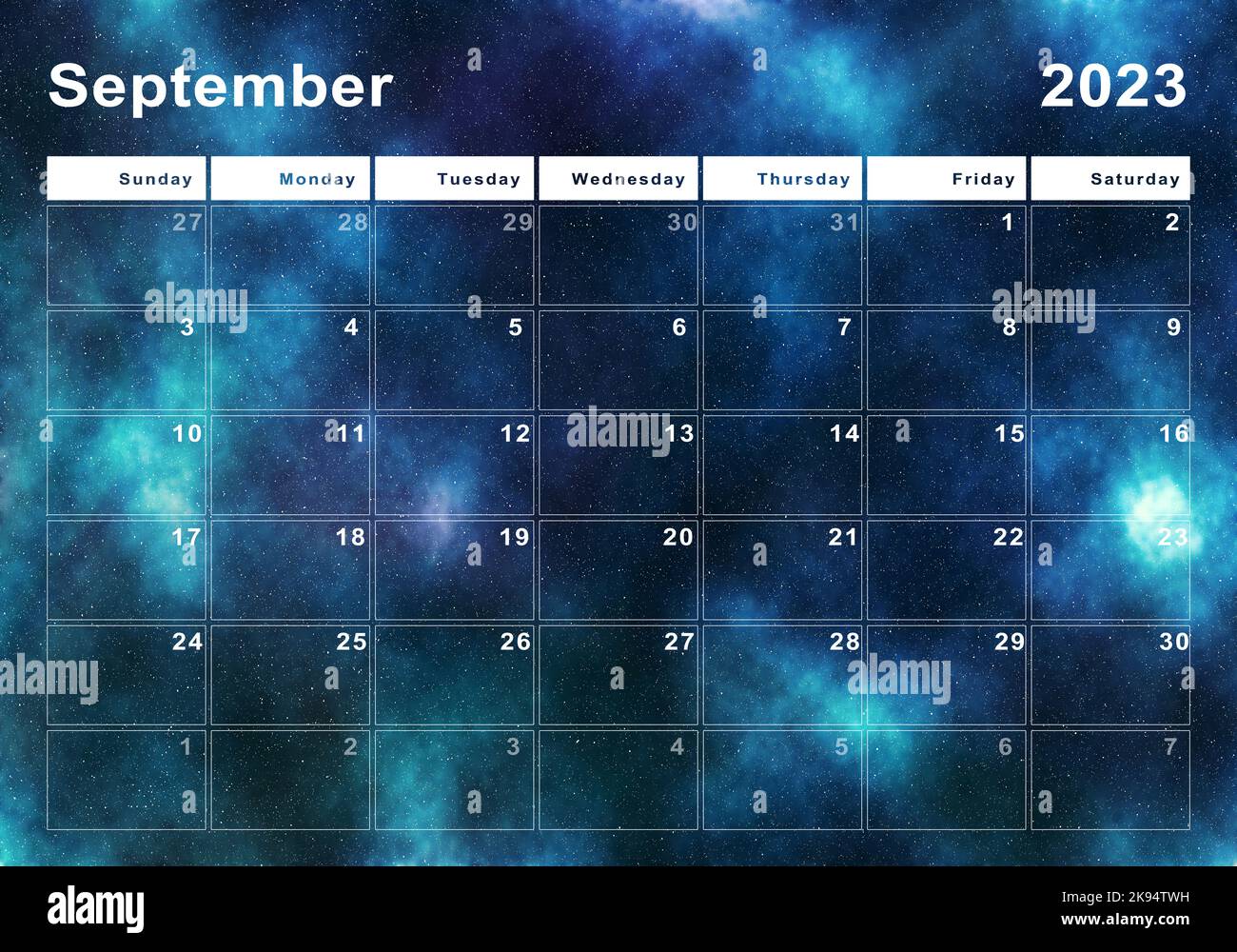 Simple 2023 year calendar week hi-res stock photography and images - Alamy