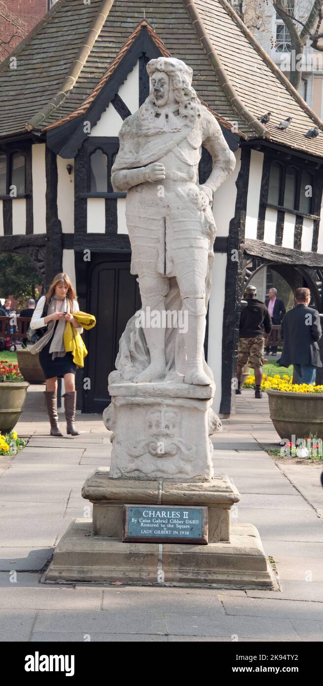 Statue of Charles II in Soho Square Gardens, Soho, London, UK - small ...