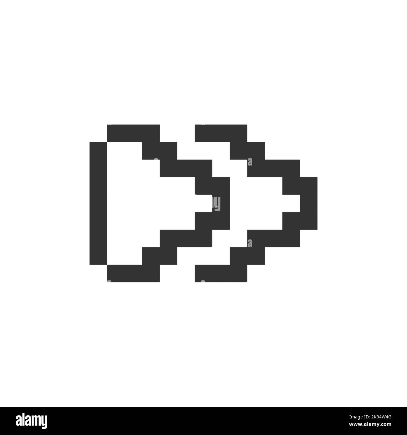 Fast forward button pixelated ui icon Stock Vector Image & Art - Alamy
