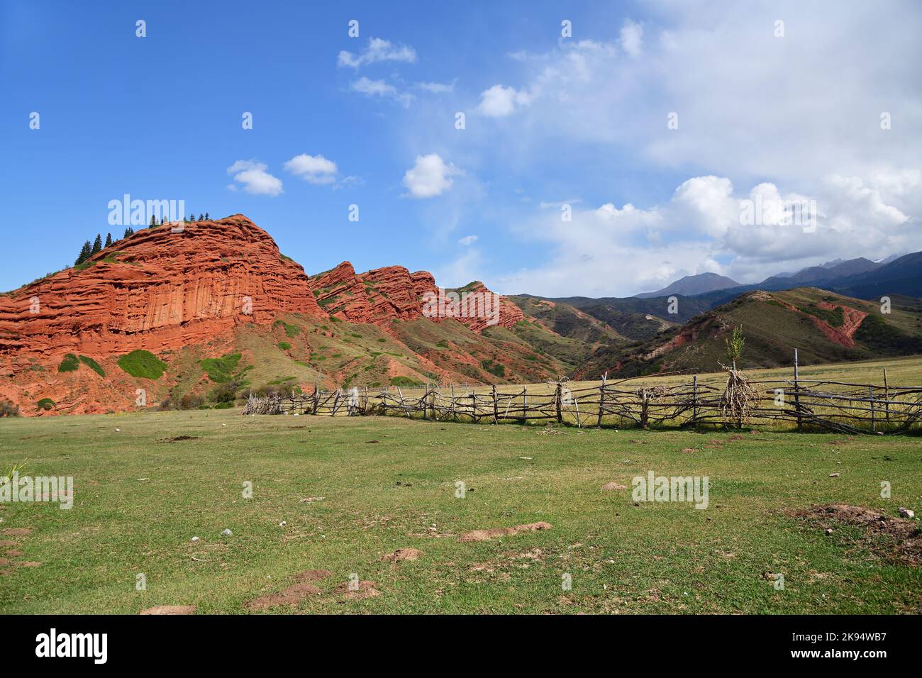 Unusual rock formations from red sandstone in canyon Seven bulls and ...
