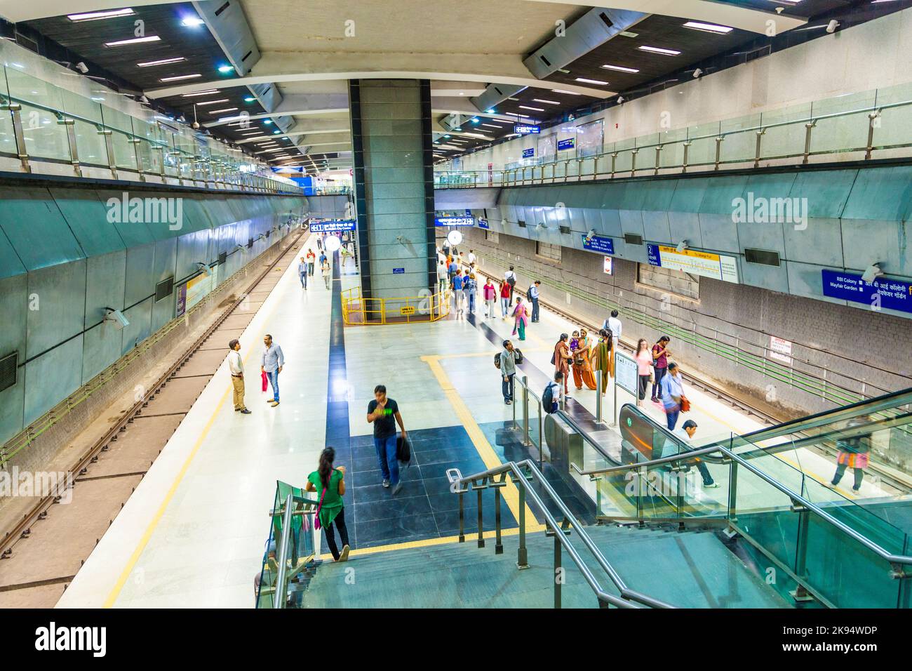 DELHI, INDIA - OCTOBER 16: passengers alighting metro train on October ...