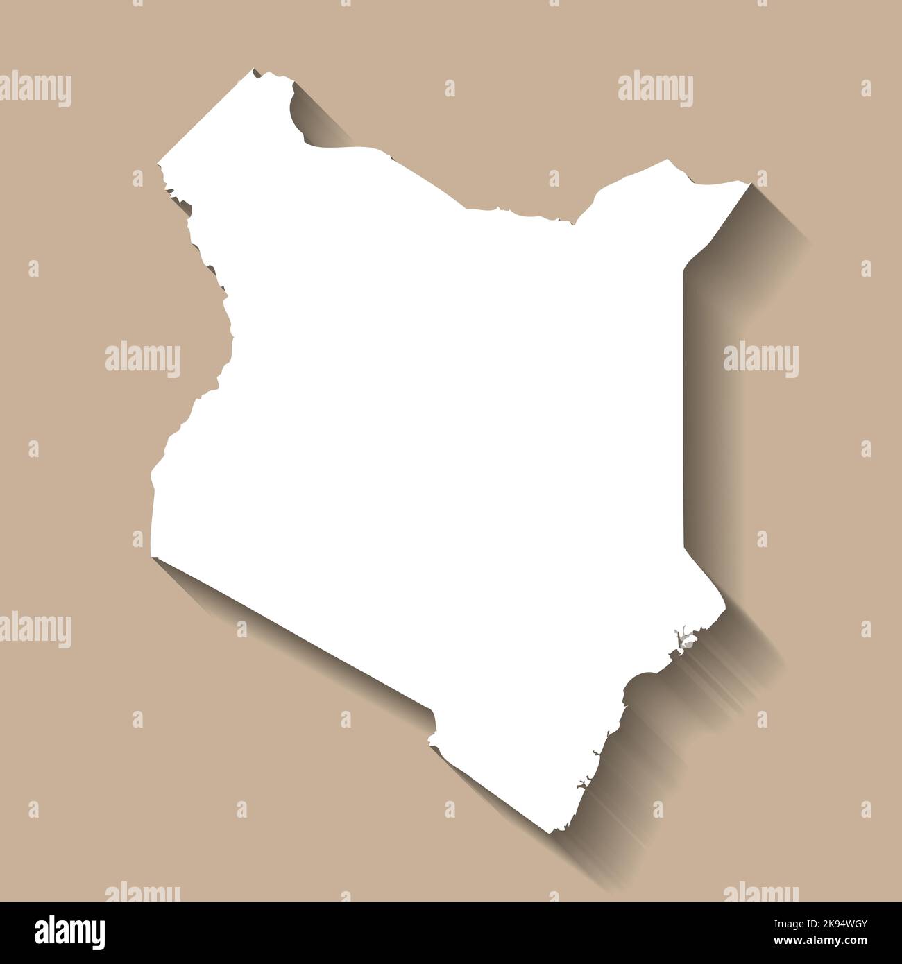 Kenya vector country map silhouette Stock Vector Image & Art - Alamy