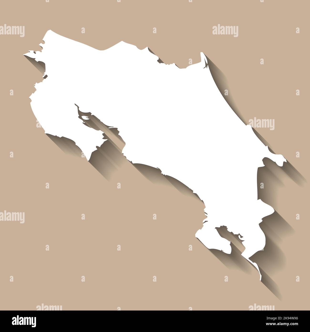 Costa Rica vector country map silhouette Stock Vector Image & Art - Alamy