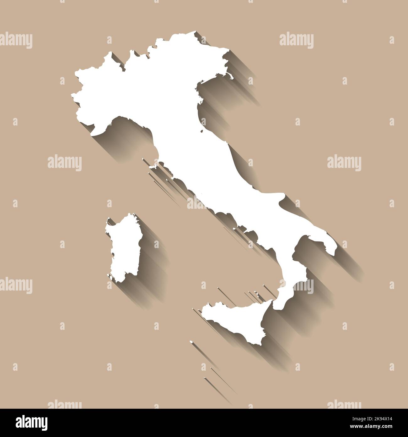 Italy vector country map silhouette Stock Vector Image & Art - Alamy