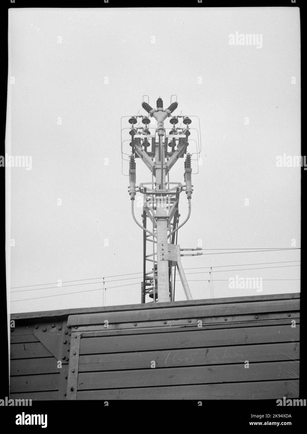 Detail, contact line post Stock Photo - Alamy