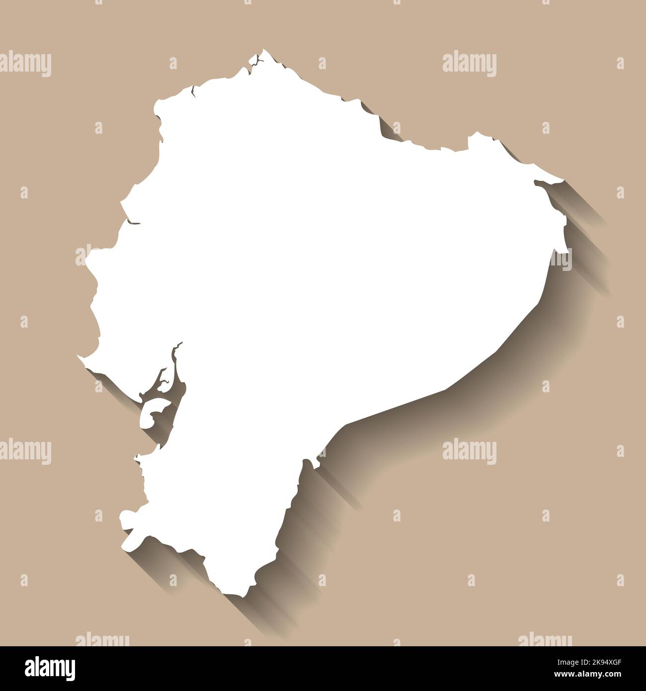 Ecuador vector country map silhouette Stock Vector Image & Art - Alamy