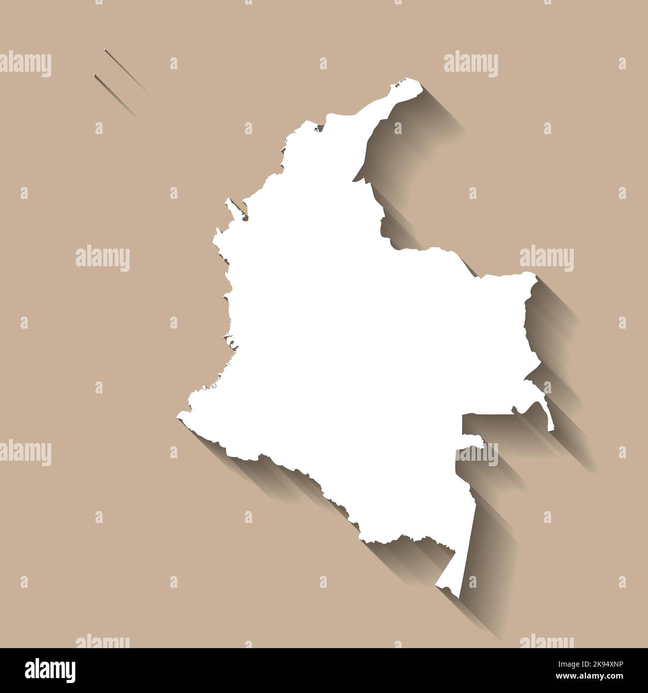 Colombia vector country map silhouette Stock Vector Image & Art - Alamy