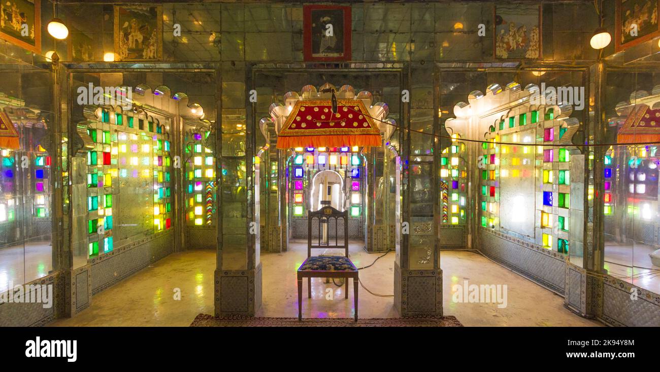 UDAIPUR, INDIA - OCT 21: inside the City Palace on Oct 21,2012 in ...