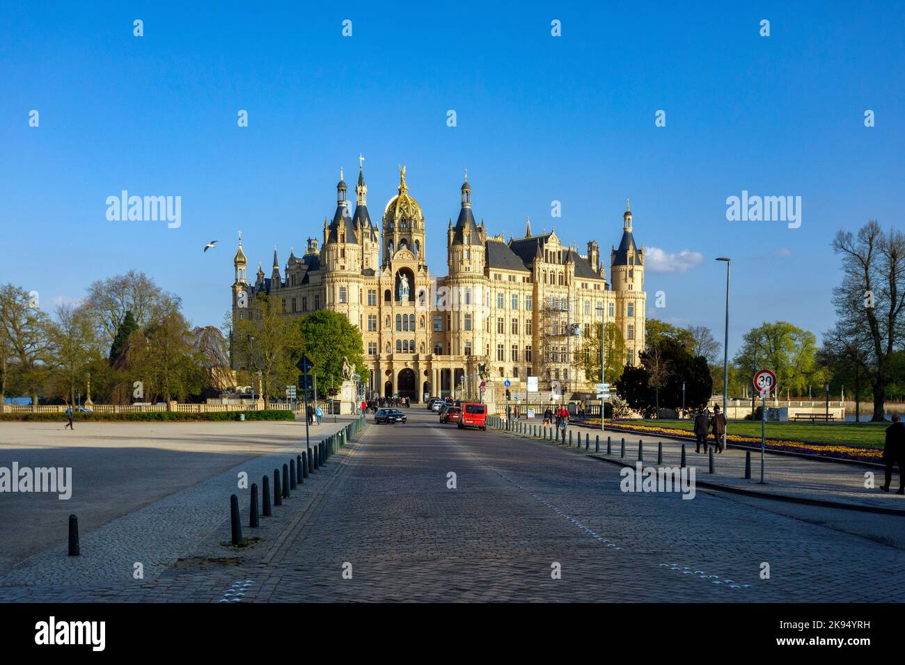 Schwerin Castle, seat of the state parliament of Mecklenburg-West ...