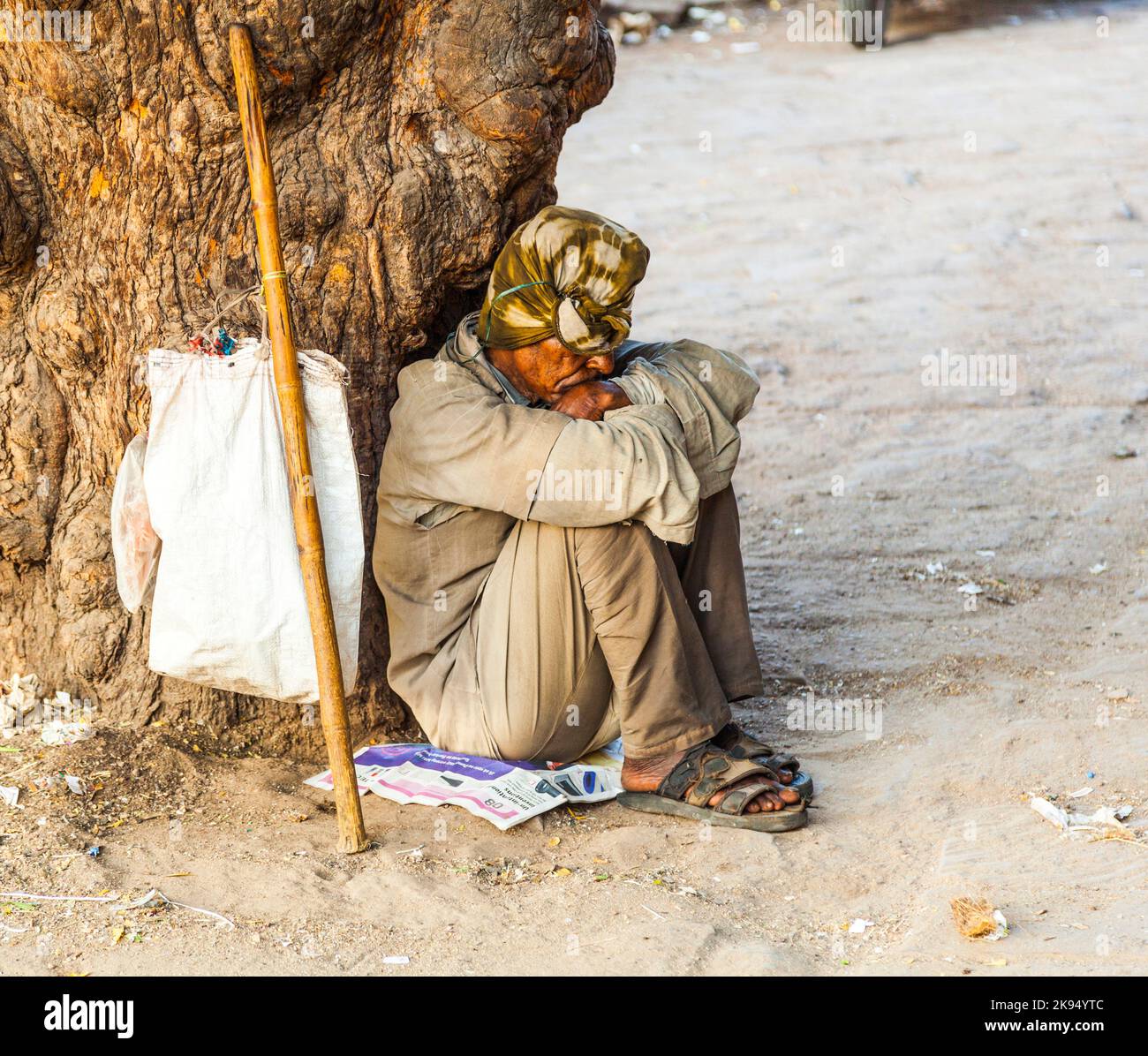 JODHPUR, INDIA - OCT 23: Indian street beggar seeking alms on the ...