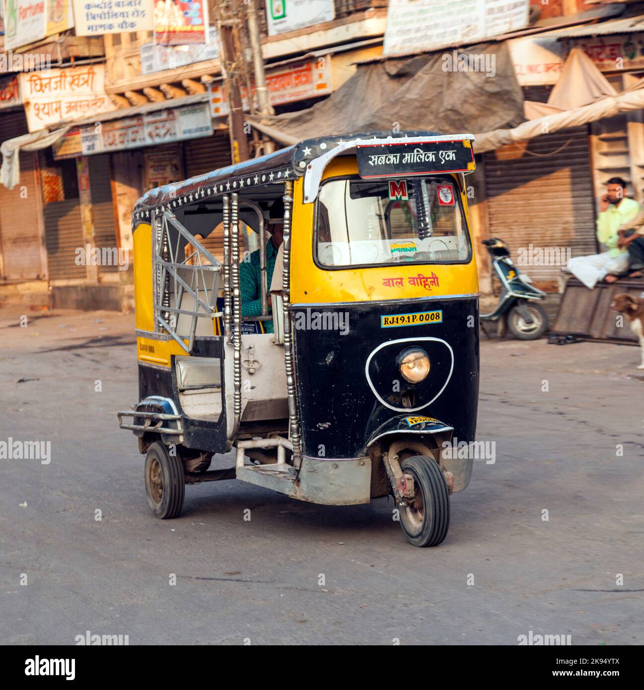 JODHPUR, INDIA - OCT 23: Auto rickshaw taxi driver on October 23,2012 ...