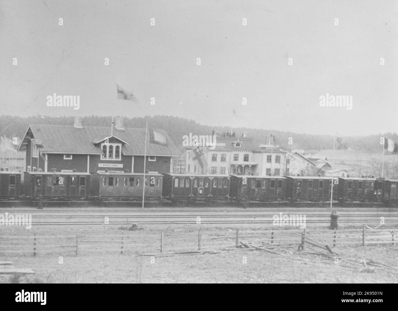 The inauguration train. Kinds Härads Railway, Khdj Stock Photo - Alamy