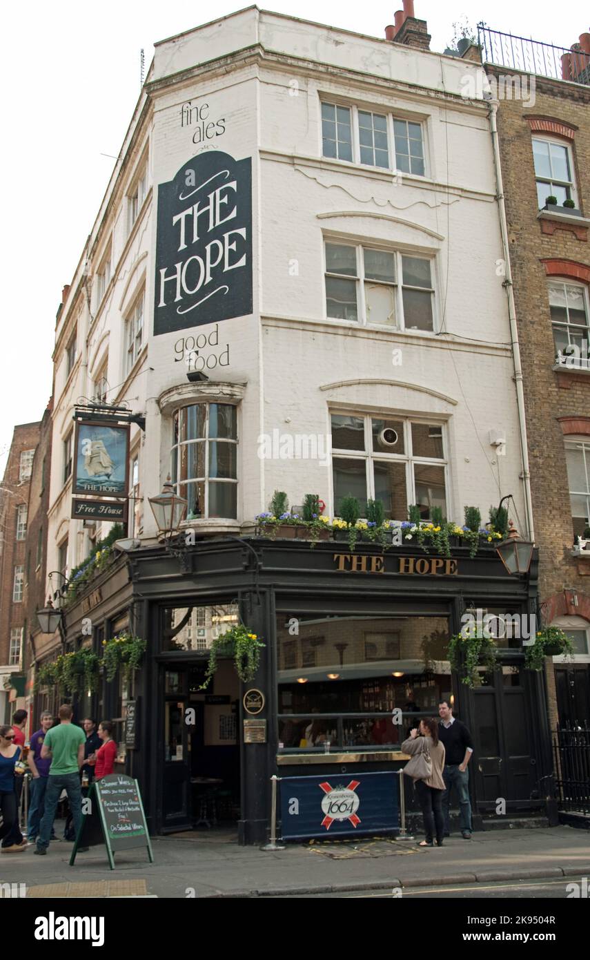 The Hope Pub, Bloomsbury, London, UK Stock Photo - Alamy