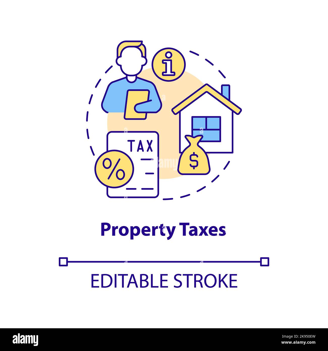 Real estate taxes line icon Stock Vector Images - Alamy