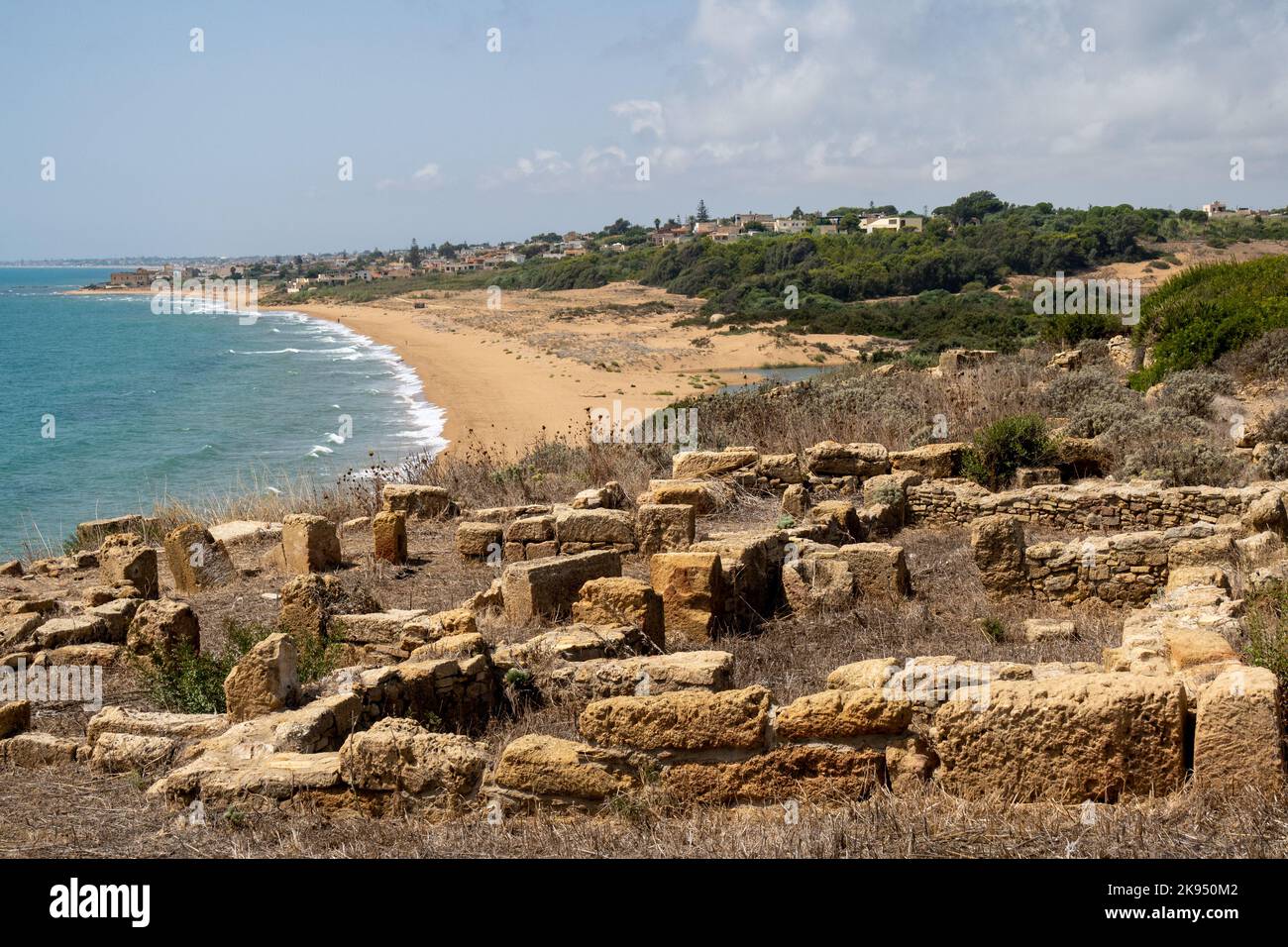 Italy, Sicily, Selinunte beach. View from The Selinunte Archaeological ...