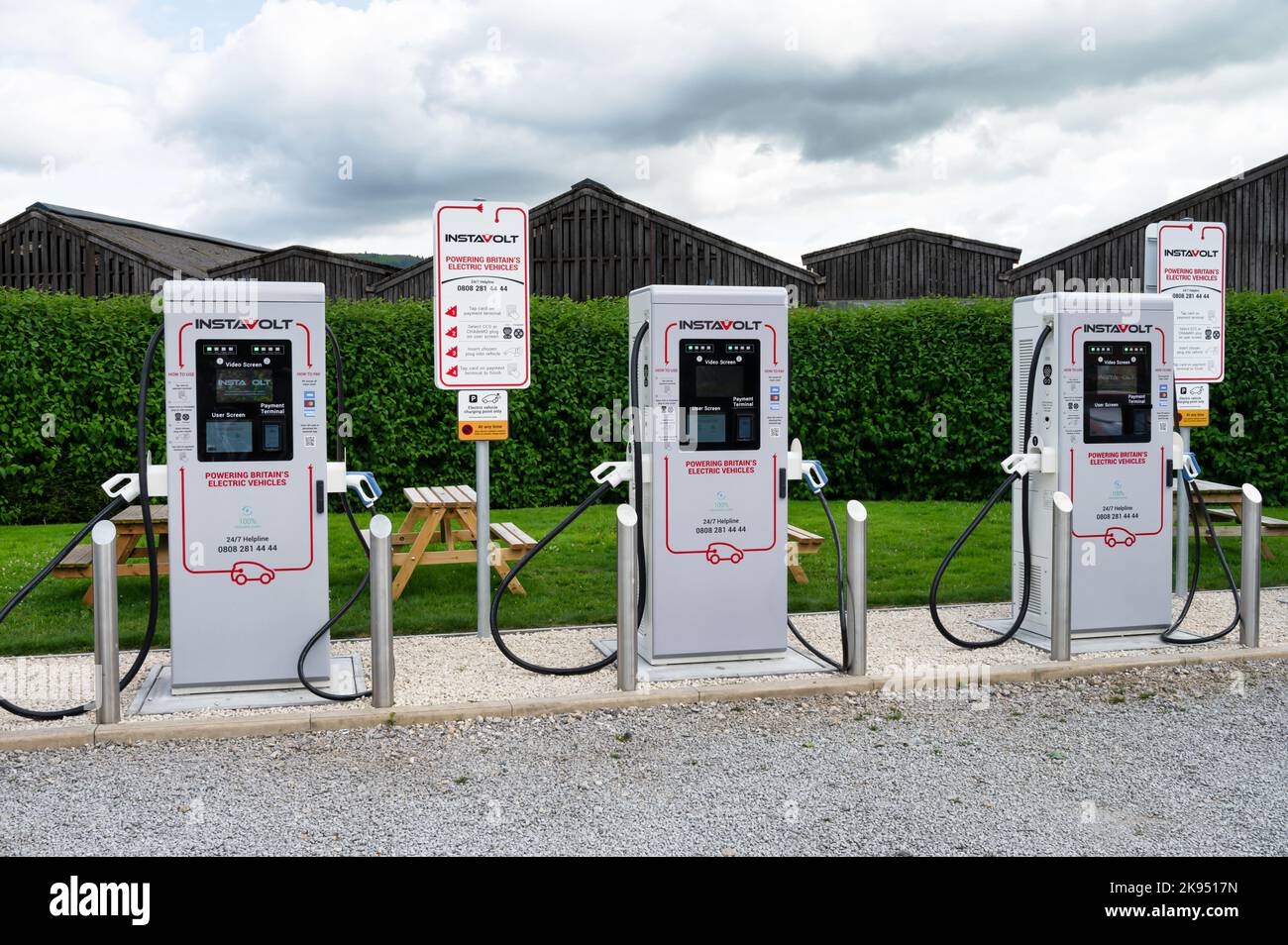 Corwen, UK - July 15, 2022: InstaVolt Charging Station at Rhug Estate ...