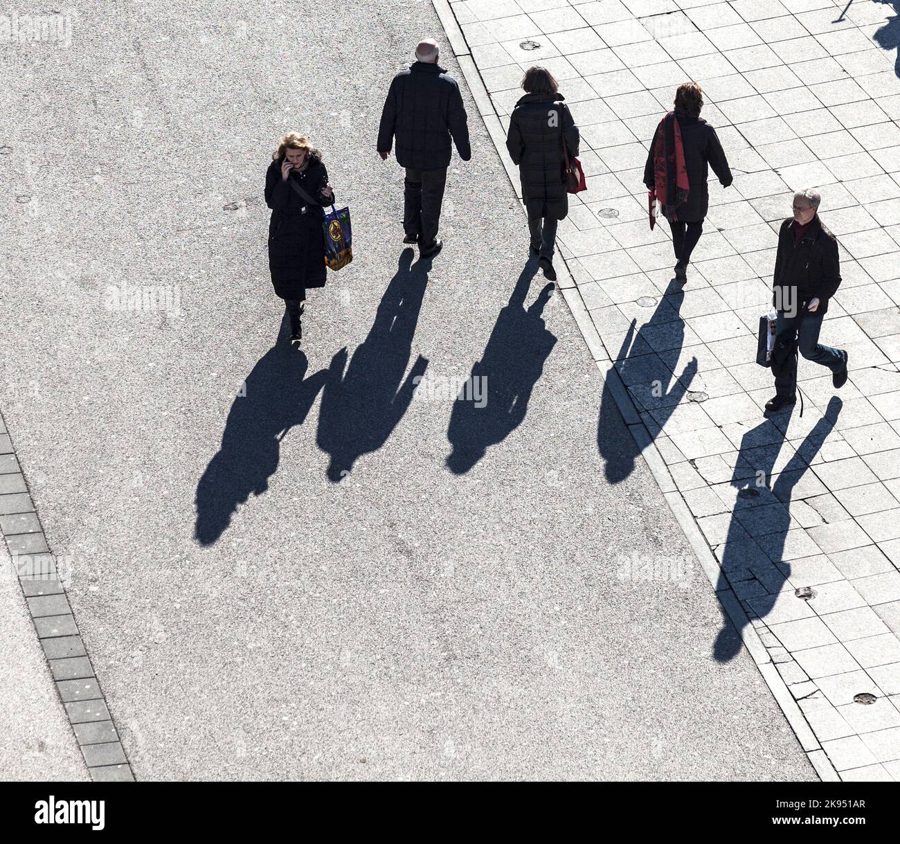 FRANKFURT, GERMANY- March 2: people walk along the Zeil in Midday on ...
