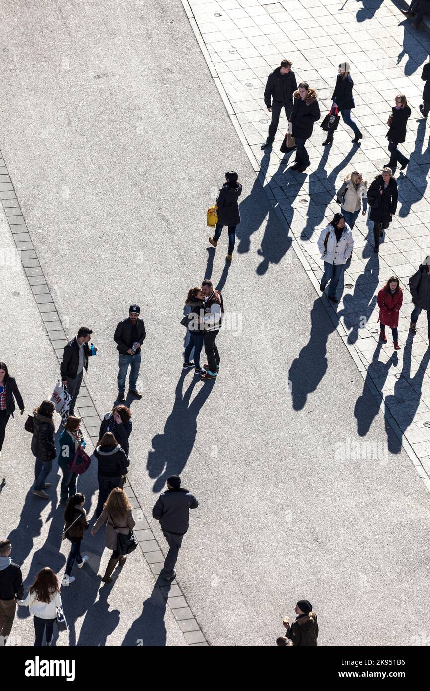 FRANKFURT, GERMANY- March 2: people walk along the Zeil in Midday on ...