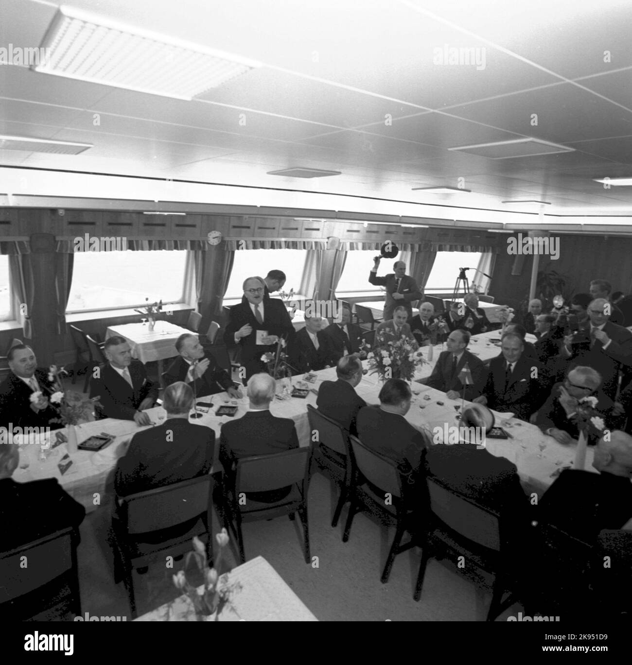 M/S Trelleborg, inauguration tour. Minister of Communications Kramer ...