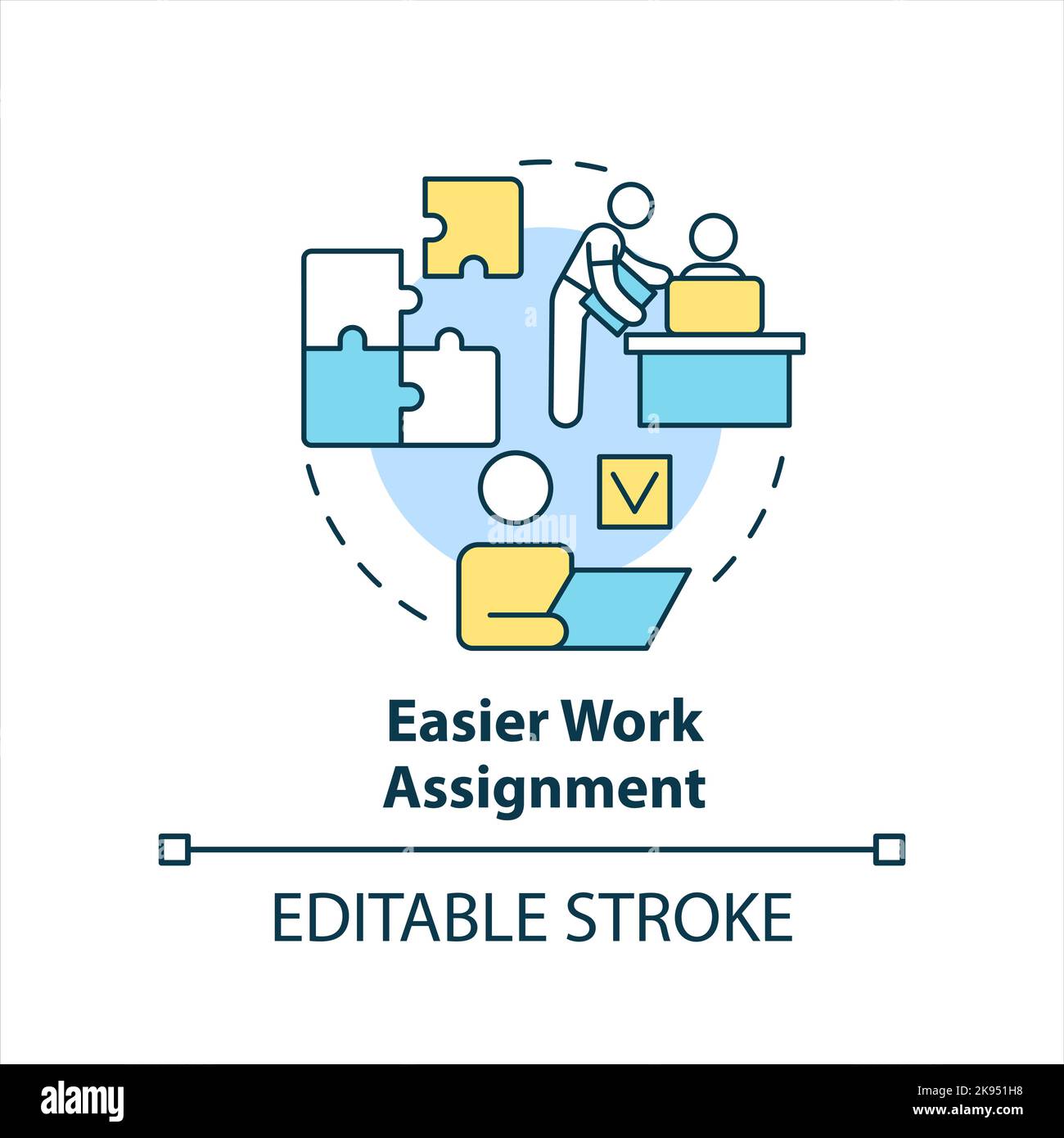 Easier work assignment concept icon Stock Vector Image & Art - Alamy