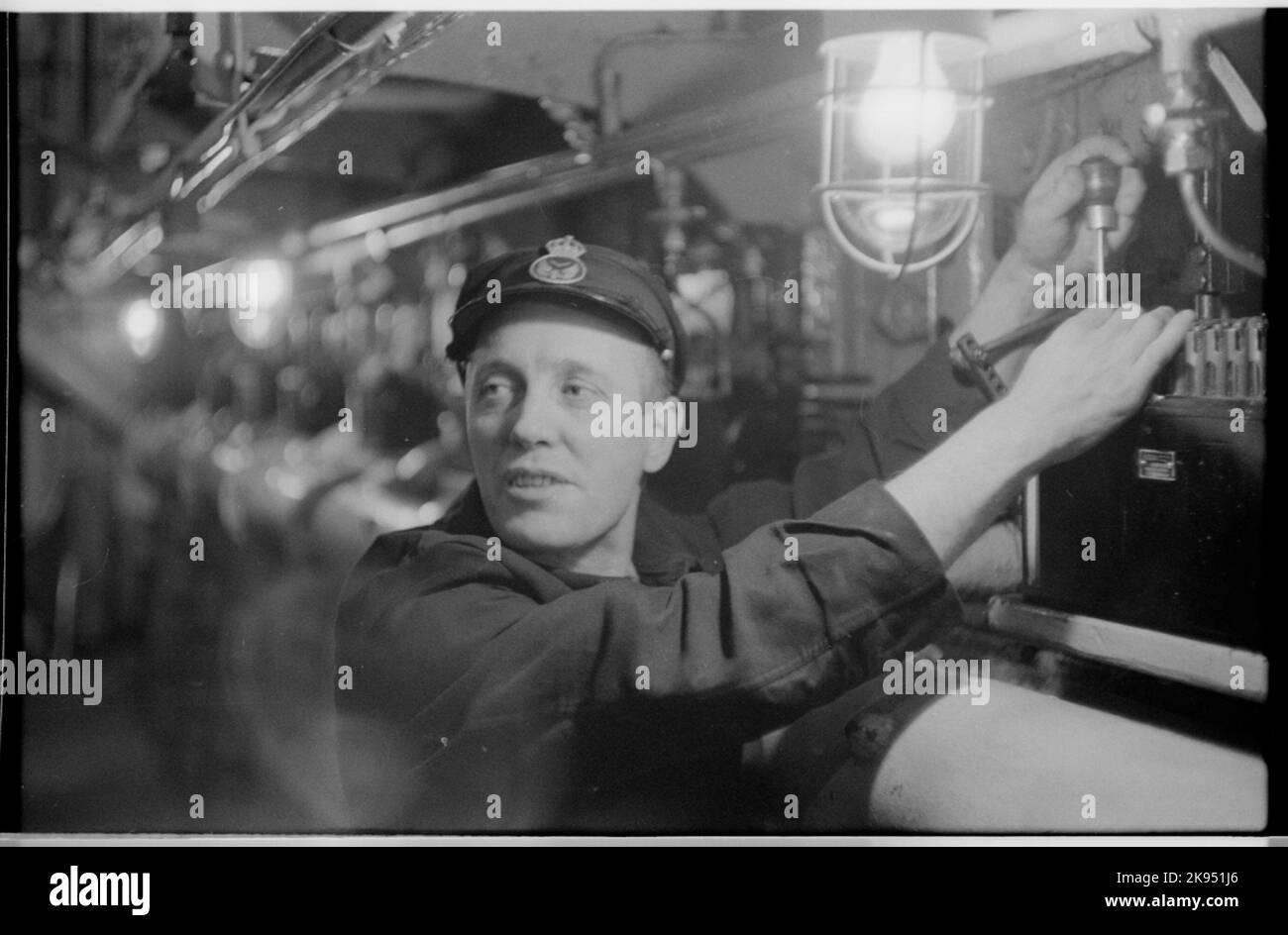 Work in engine room on train ferry Stock Photo - Alamy