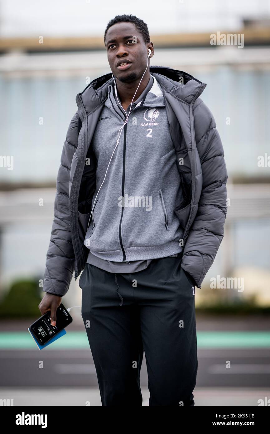 Gent's Joseph Okumu pictured as Belgian soccer team KAA Gent travels ...