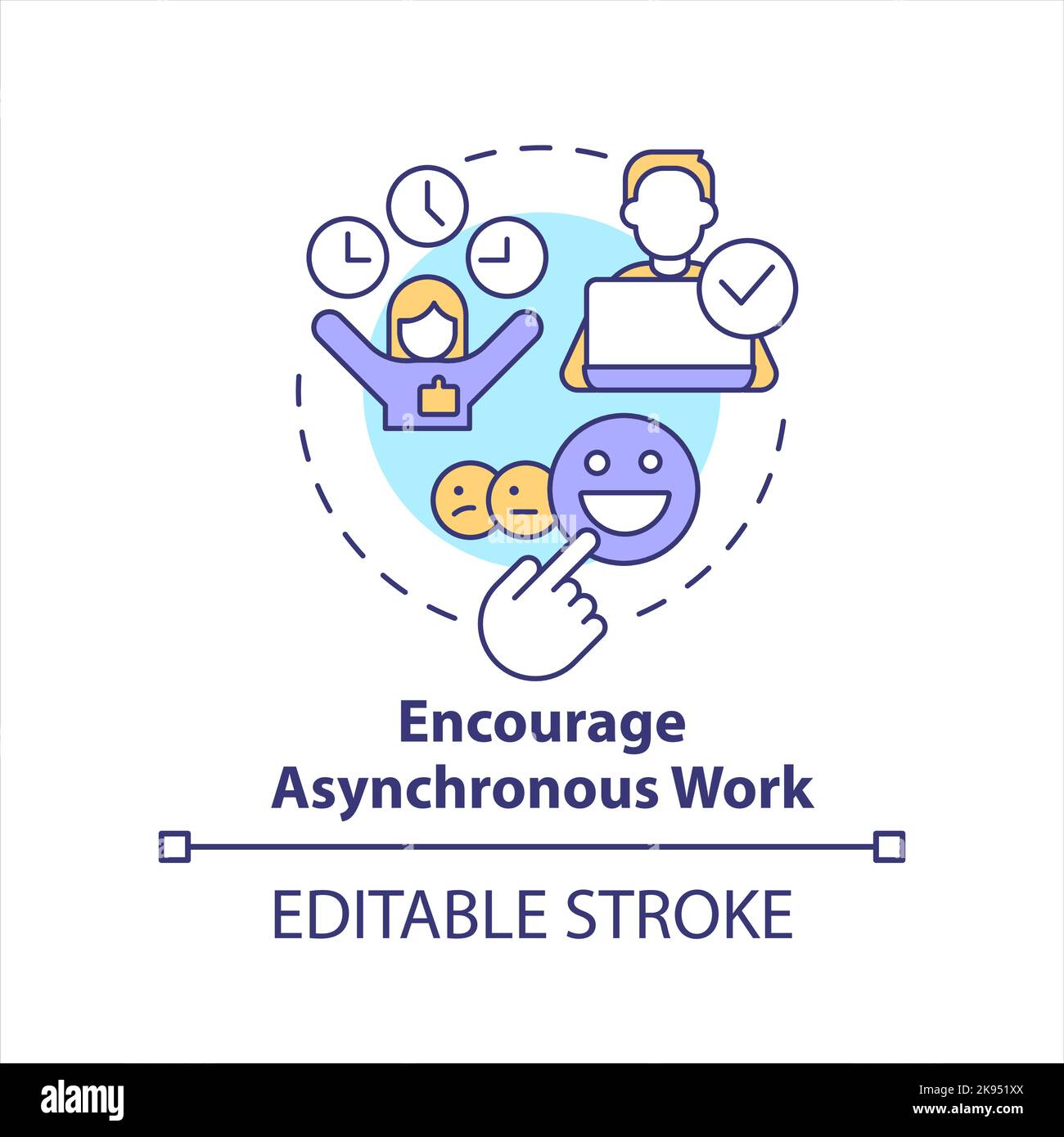 Encourage asynchronous work concept icon Stock Vector Image & Art - Alamy