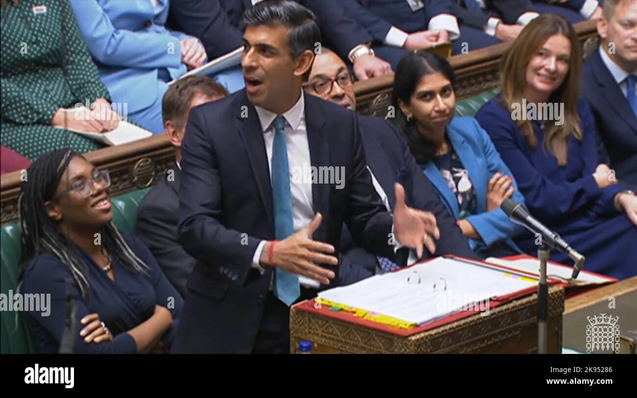 Prime Minister Rishi Sunak speaking during Prime Minister's Questions ...
