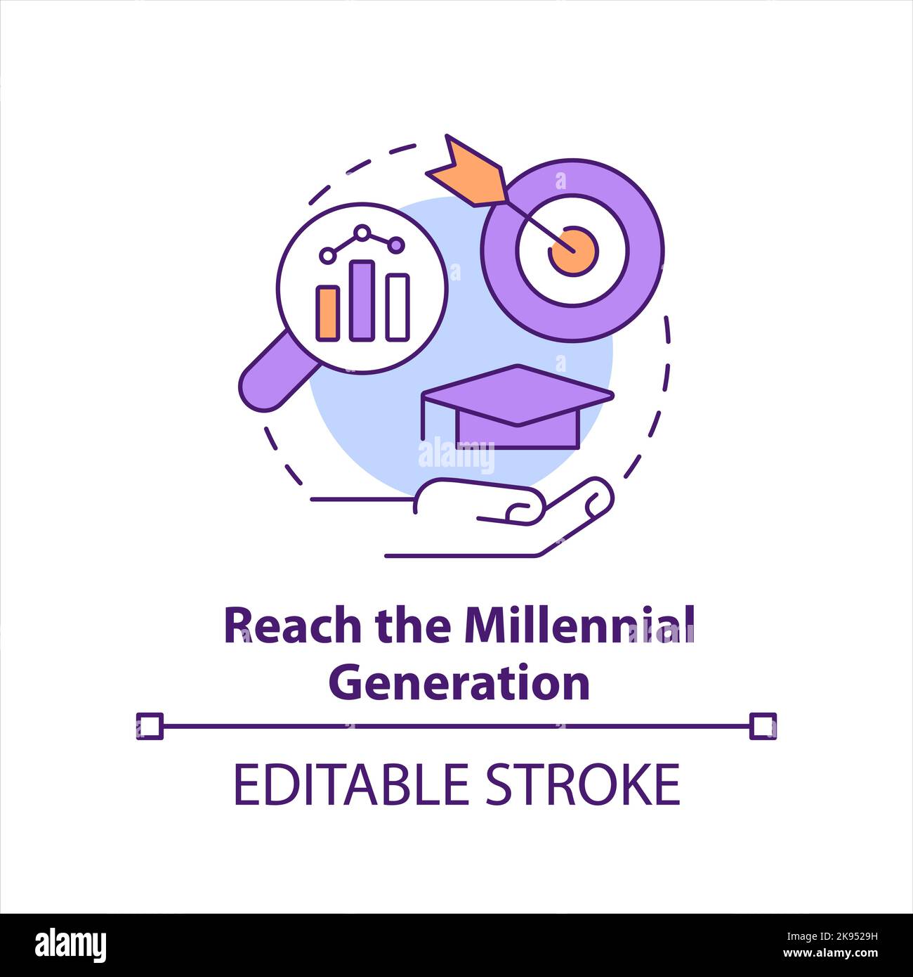 Reach millennial generation concept icon Stock Vector Image & Art - Alamy Reach millennial generation concept icon Stock Vector Image & Art - Alamy