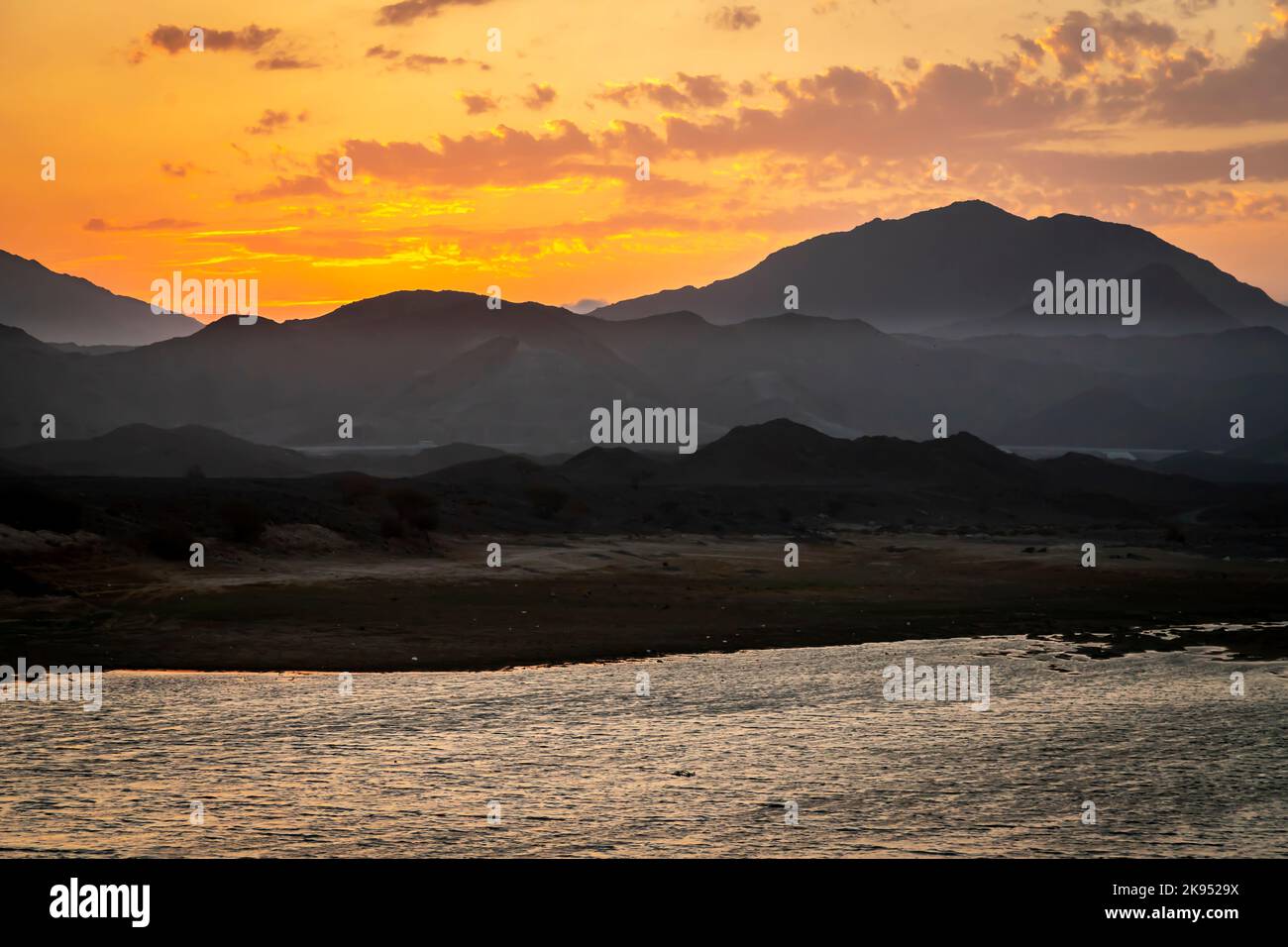 United Arab Emirates mountains view form Wadi Al Qor to Buraq Dam ...